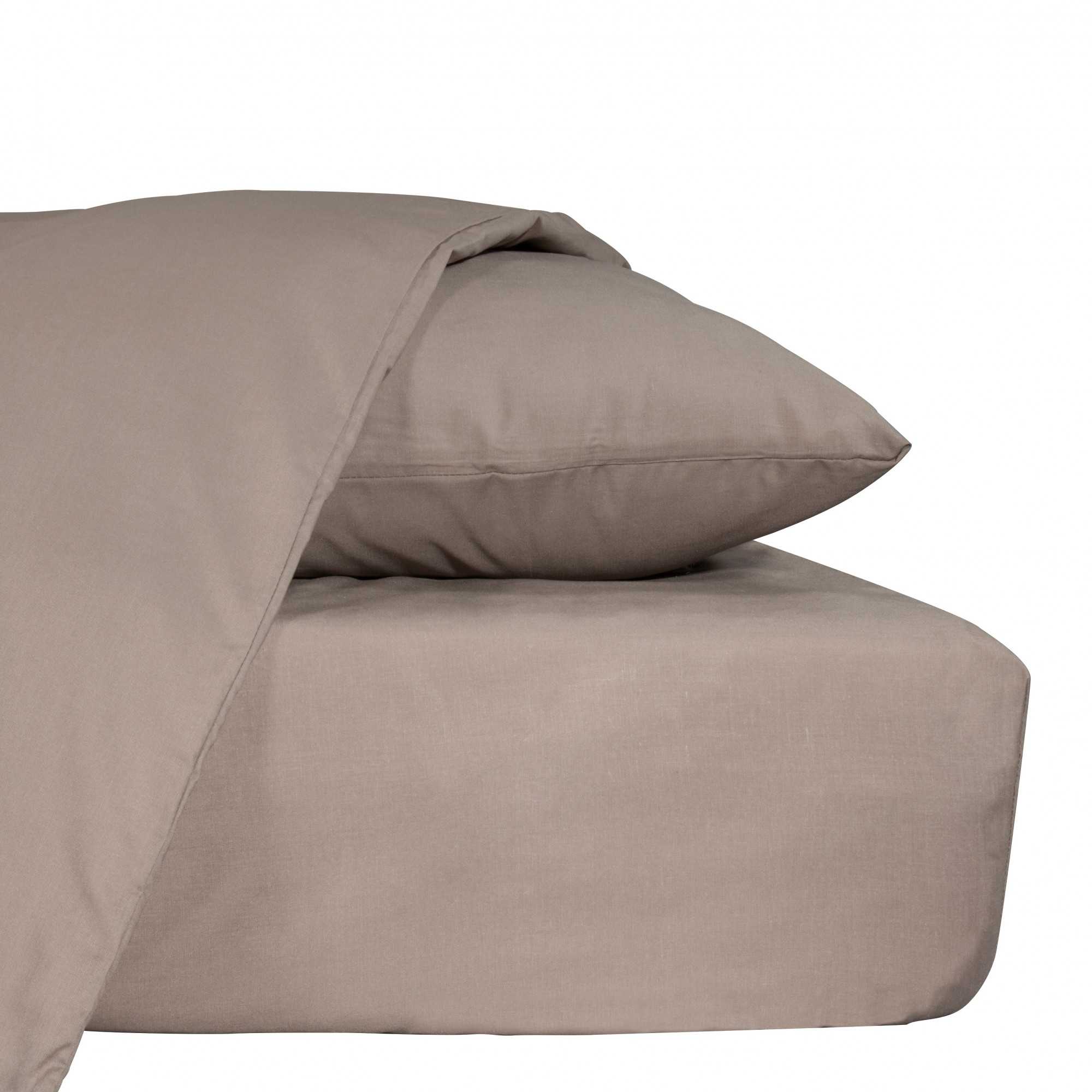 Drap Housse Hotel | Drap Housse Coloris Taupe | Easytex